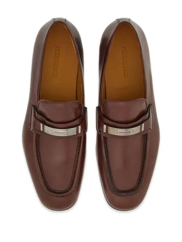 FERRAGAMO Logo-engraved Leather Loafers