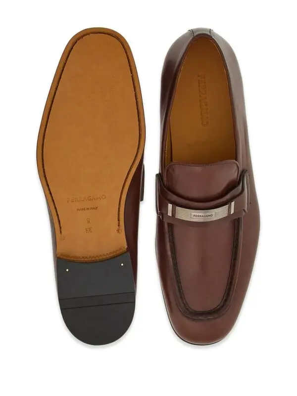 FERRAGAMO Logo-engraved Leather Loafers