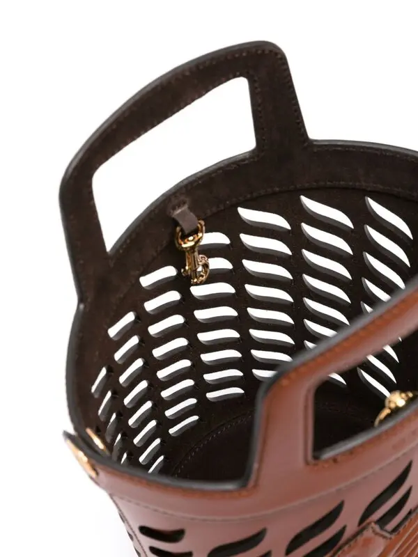 Etro Coffa Leather Tote Bag - Brown