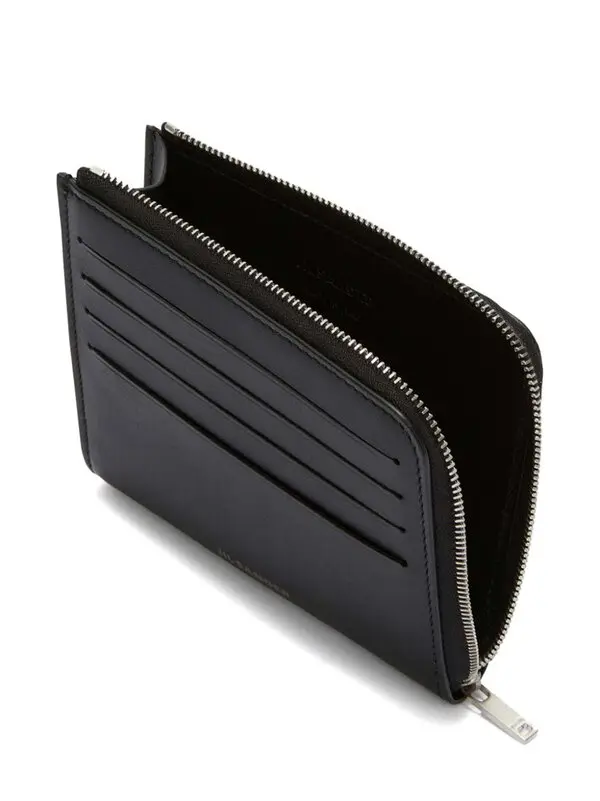 JIL SANDER Logo-embossed Leather Card Slot Wallet