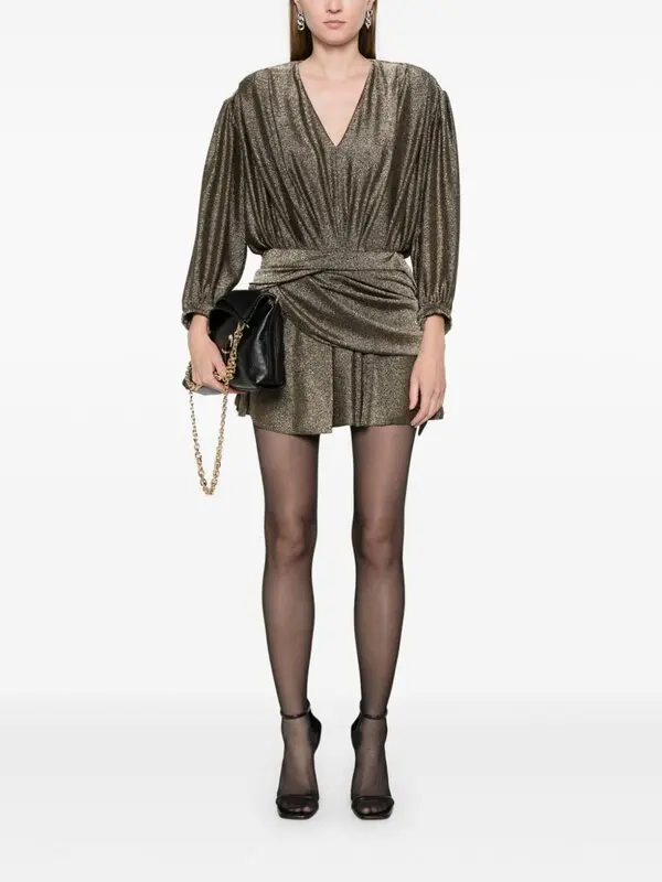 Balenciaga Draped Glittered Mini Dress