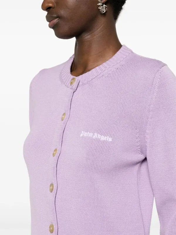 Palm Angels Logo-embroidered Cotton Cardigan