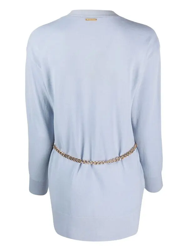 Michael Kors Chain-link Ribbed Cardigan - Blue
