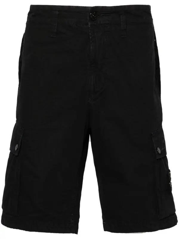 Stone Island Cotton Compass Cargo Shorts - Blue