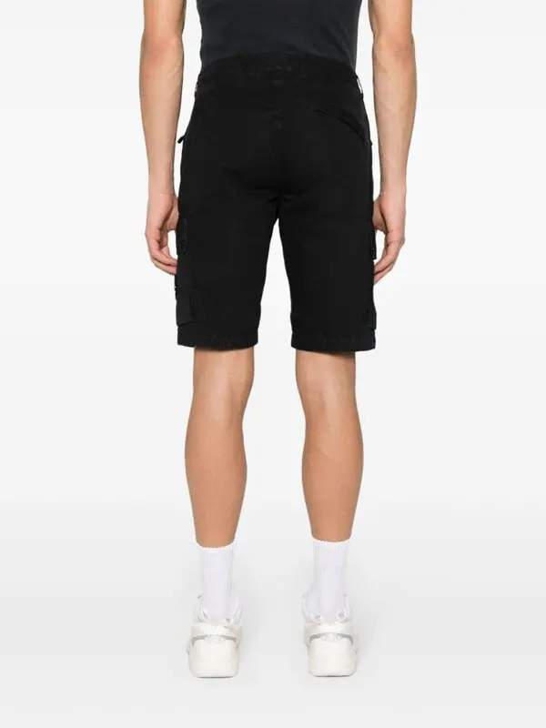 Stone Island Cotton Compass Cargo Shorts - Blue