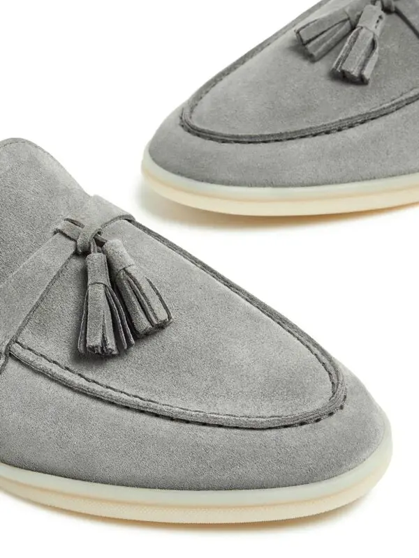 SCAROSSO Lucrezia Suede Mules - Grey