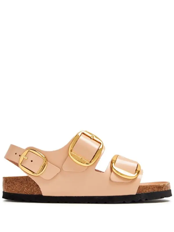 BIRKENSTOCK Side-buckle Slingback Leather Sandals - Neutrals