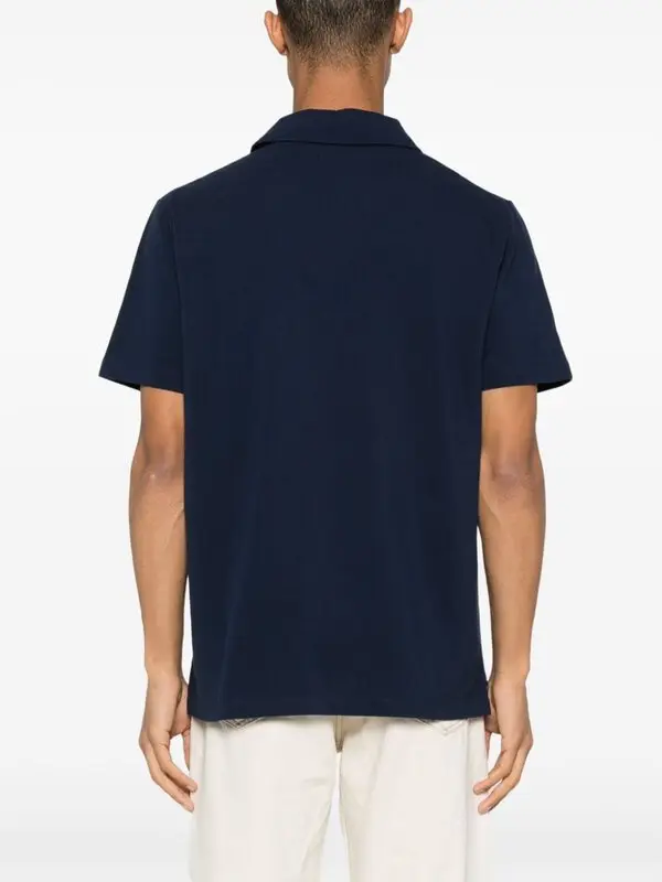 A.p.c. Logo-embroidered Cotton Polo Shirt - Blue