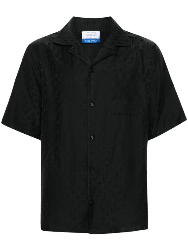 Off-White Monogram-jacquard Shirt - Black