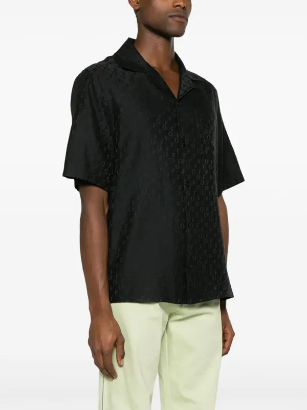Off-White Monogram-jacquard Shirt - Black