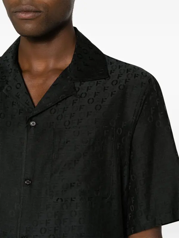 Off-White Monogram-jacquard Shirt - Black