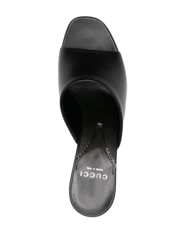 Gucci 70 Mm Interlocking G-heel Mules - Black | Editorialist