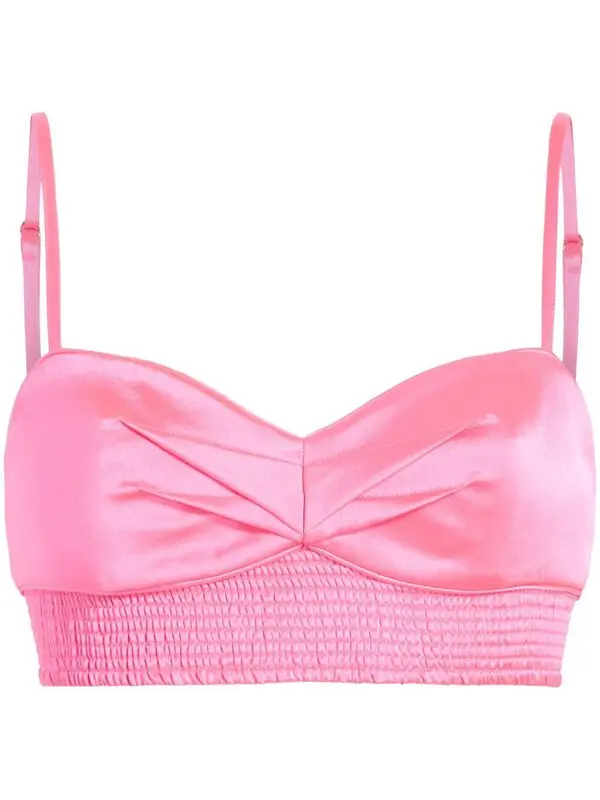 Cinq À Sept Nikola Pleat-detail Crop Top