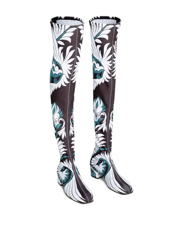 La DoubleJ Edie Graphic-print Boots - Brown