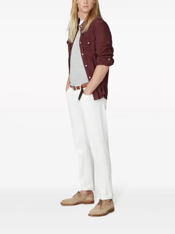 Brunello Cucinelli Long-sleeve Suede Shirt