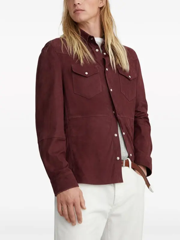 Brunello Cucinelli Long-sleeve Suede Shirt