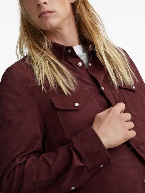 Brunello Cucinelli Long-sleeve Suede Shirt