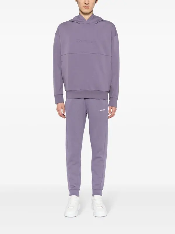 Calvin Klein Logo-print Cotton-blend Track Pants - Purple