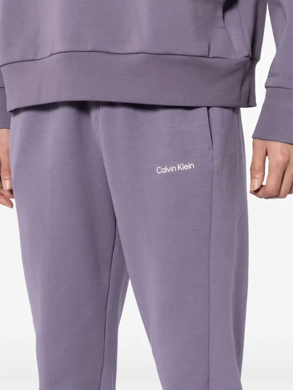 Calvin Klein Logo-print Cotton-blend Track Pants - Purple