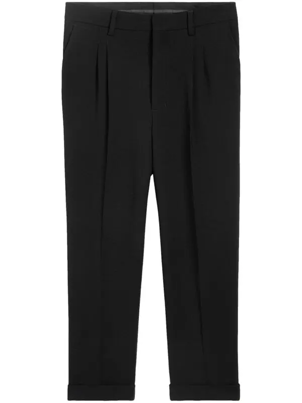 Ami Pressed-crease Tapered Trousers - Black