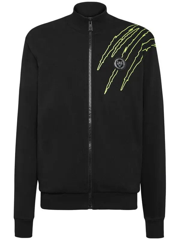 PLEIN SPORT Logo-appliqué Track Jacket - Black