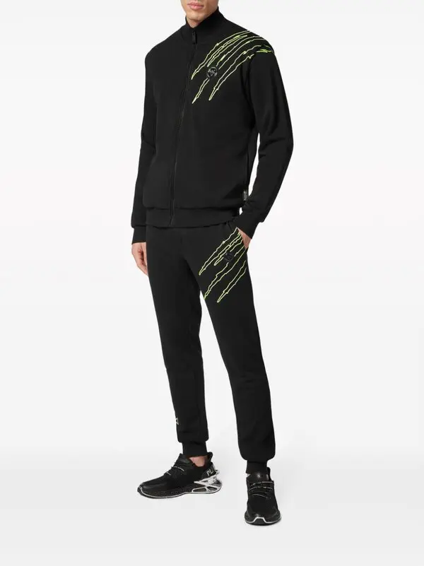 PLEIN SPORT Logo-appliqué Track Jacket - Black