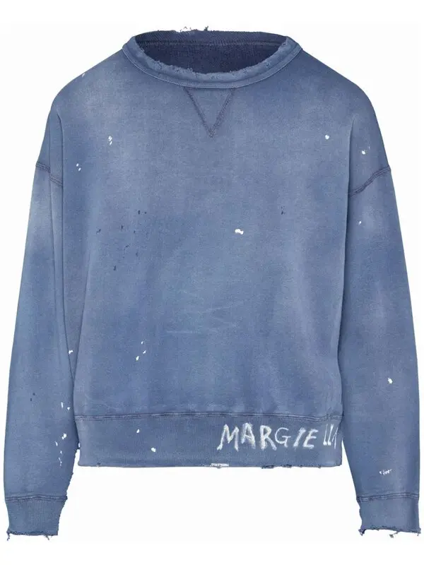MAISON MARGIELA Handwritten Cotton Sweatshirt - Blue
