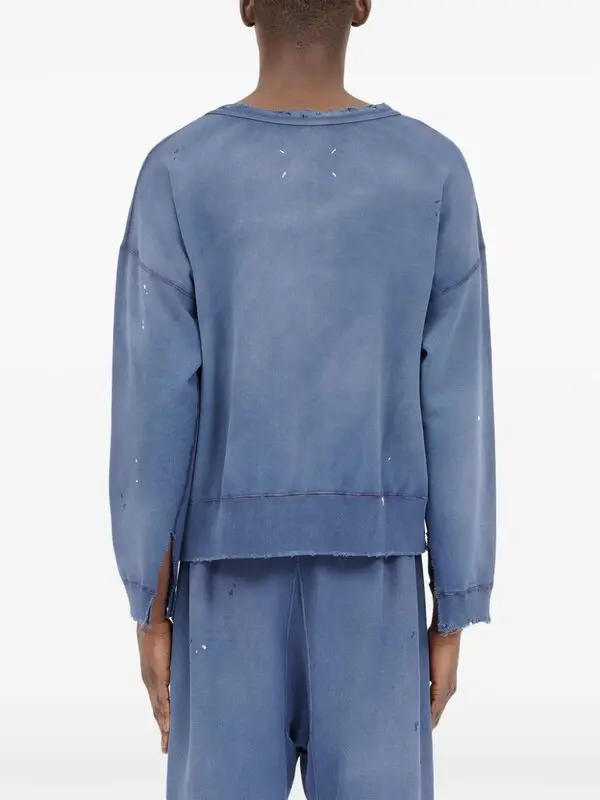 MAISON MARGIELA Handwritten Cotton Sweatshirt - Blue