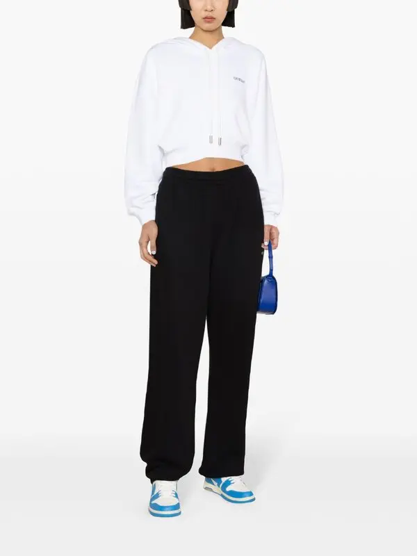 Off-White X-ray Arrow Cropped Hoodie - White