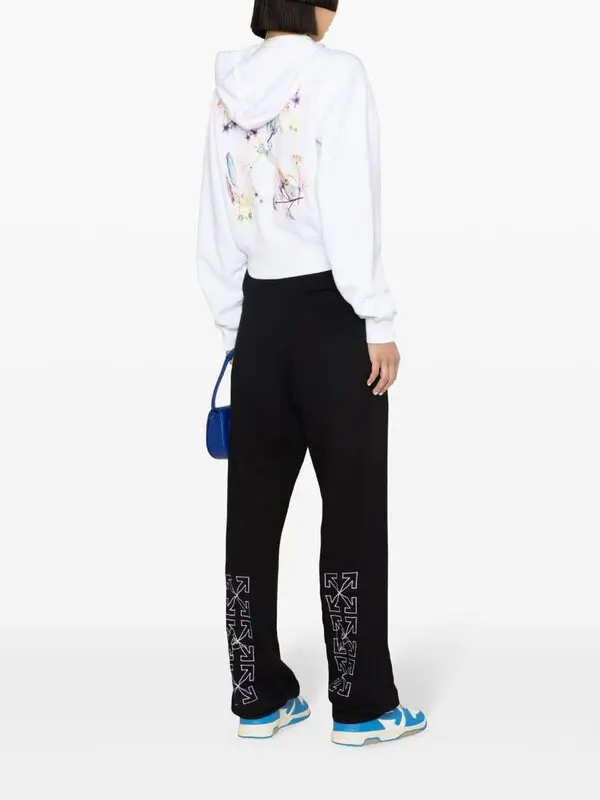 Off-White X-ray Arrow Cropped Hoodie - White