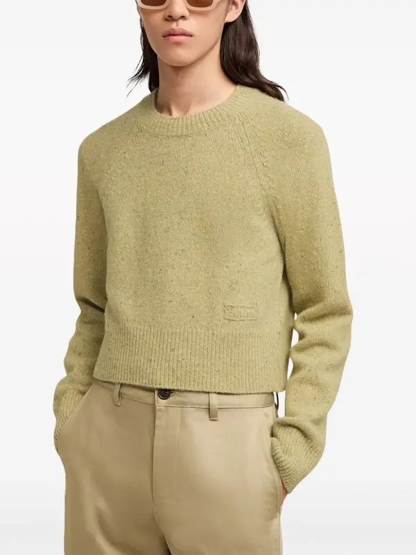 AMI Paris Logo Embroidered Crew Neck Jumper