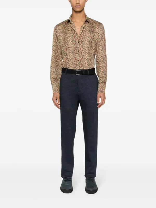 Etro Palm Tree-print Cotton Shirt - Orange