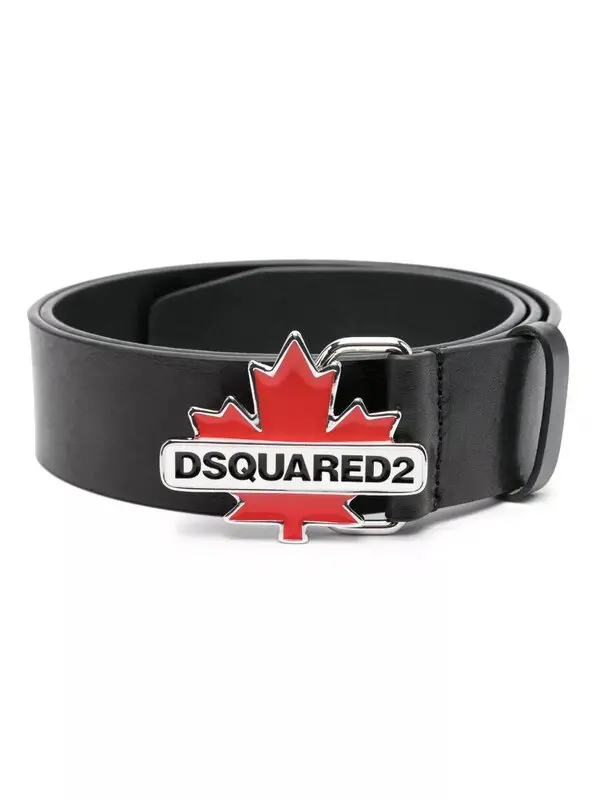 Dsquared2 Logo-plaque Calf Leather Belt - Black
