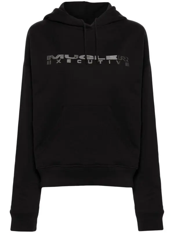 MUGLER Logo-lettering Jersey Hoodie
