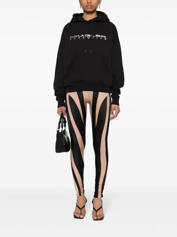 MUGLER Logo-lettering Jersey Hoodie