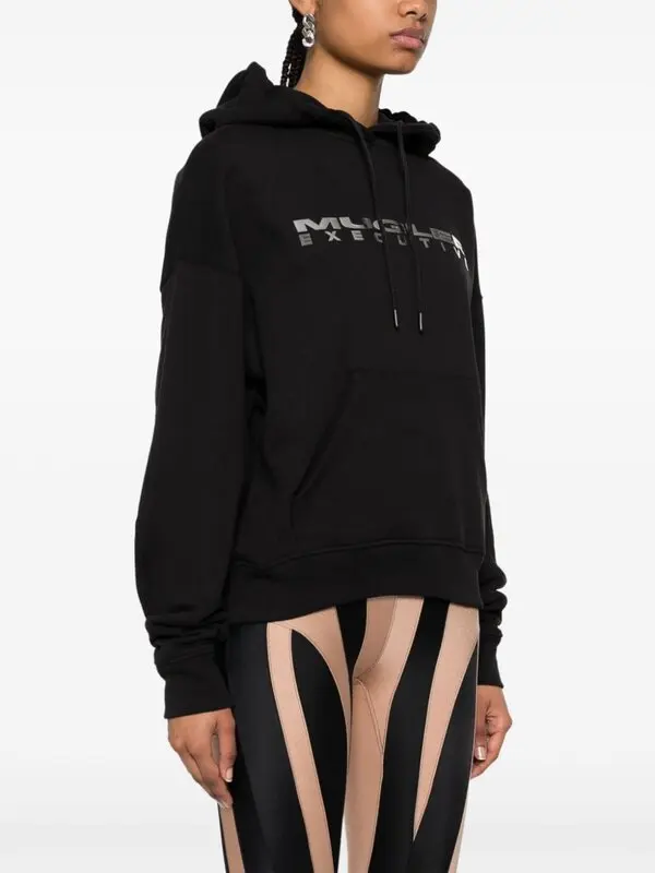 MUGLER Logo-lettering Jersey Hoodie