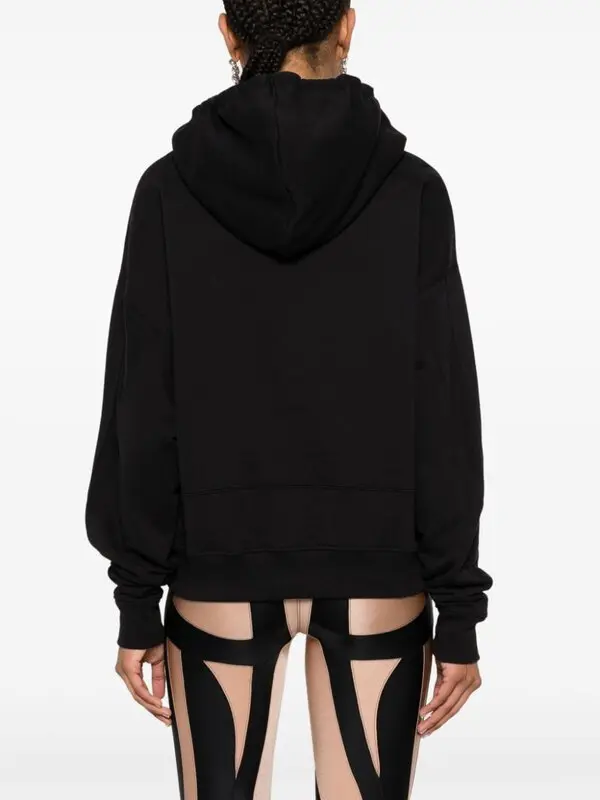 MUGLER Logo-lettering Jersey Hoodie