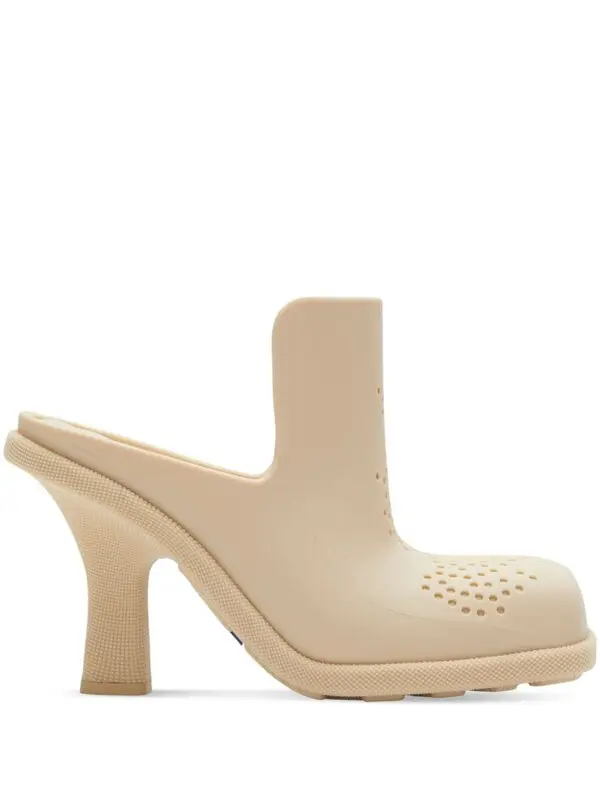 Burberry Equestrian Knight Mules - Neutrals