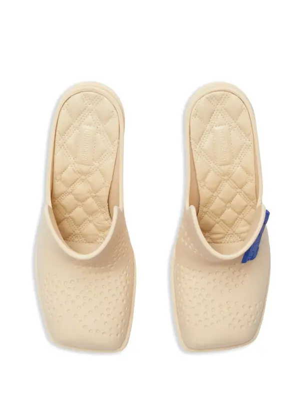 Burberry Equestrian Knight Mules - Neutrals