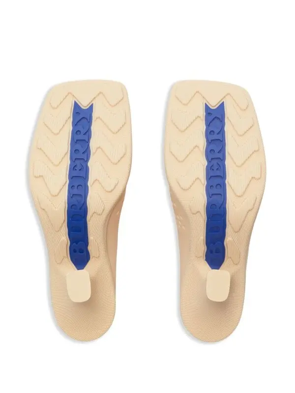 Burberry Equestrian Knight Mules - Neutrals