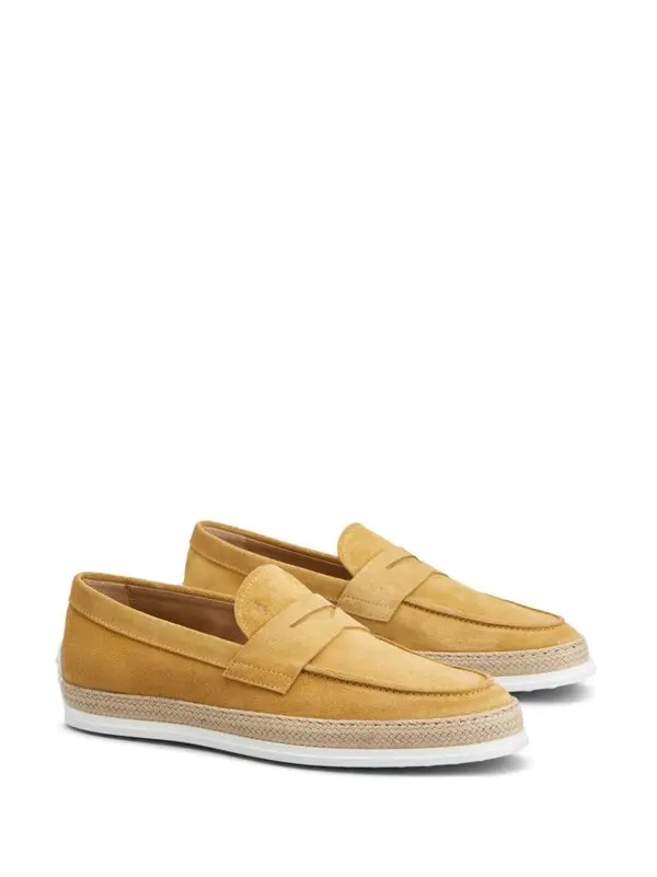 TOD'S Gommino Suede Loafers - Yellow
