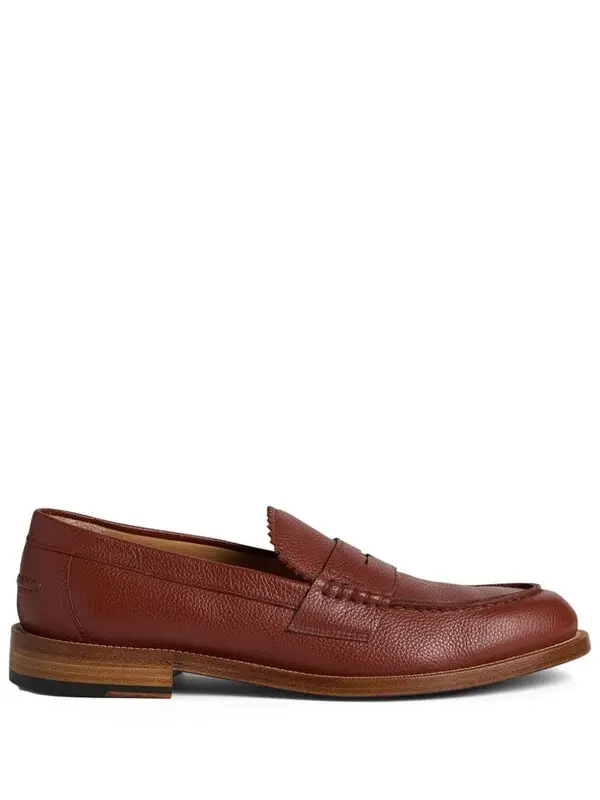Dsquared2 Pebbled Leather Penny Loafers