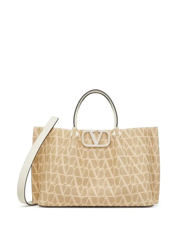 Valentino Garavani Iconographe Raffia Tote - Neutrals