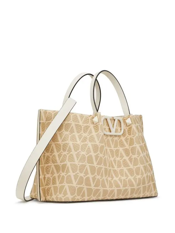 Valentino Garavani Iconographe Raffia Tote - Neutrals