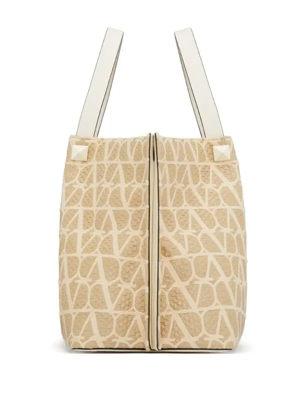 Valentino Garavani Iconographe Raffia Tote - Neutrals