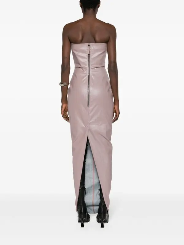 Rick Owens Coated Strapless Bustier Gown - Pink