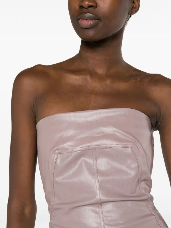 Rick Owens Coated Strapless Bustier Gown - Pink