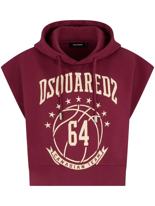 Dsquared2 Logo-print Sleeveless Cotton Hoodie