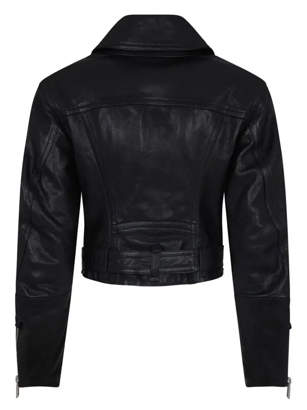 Dsquared2 Cropped Leather Biker Jacket