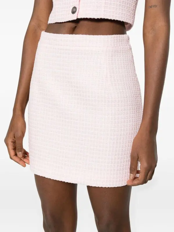 Alessandra Rich Sequin-embellished Tweed Mini Skirt - Pink
